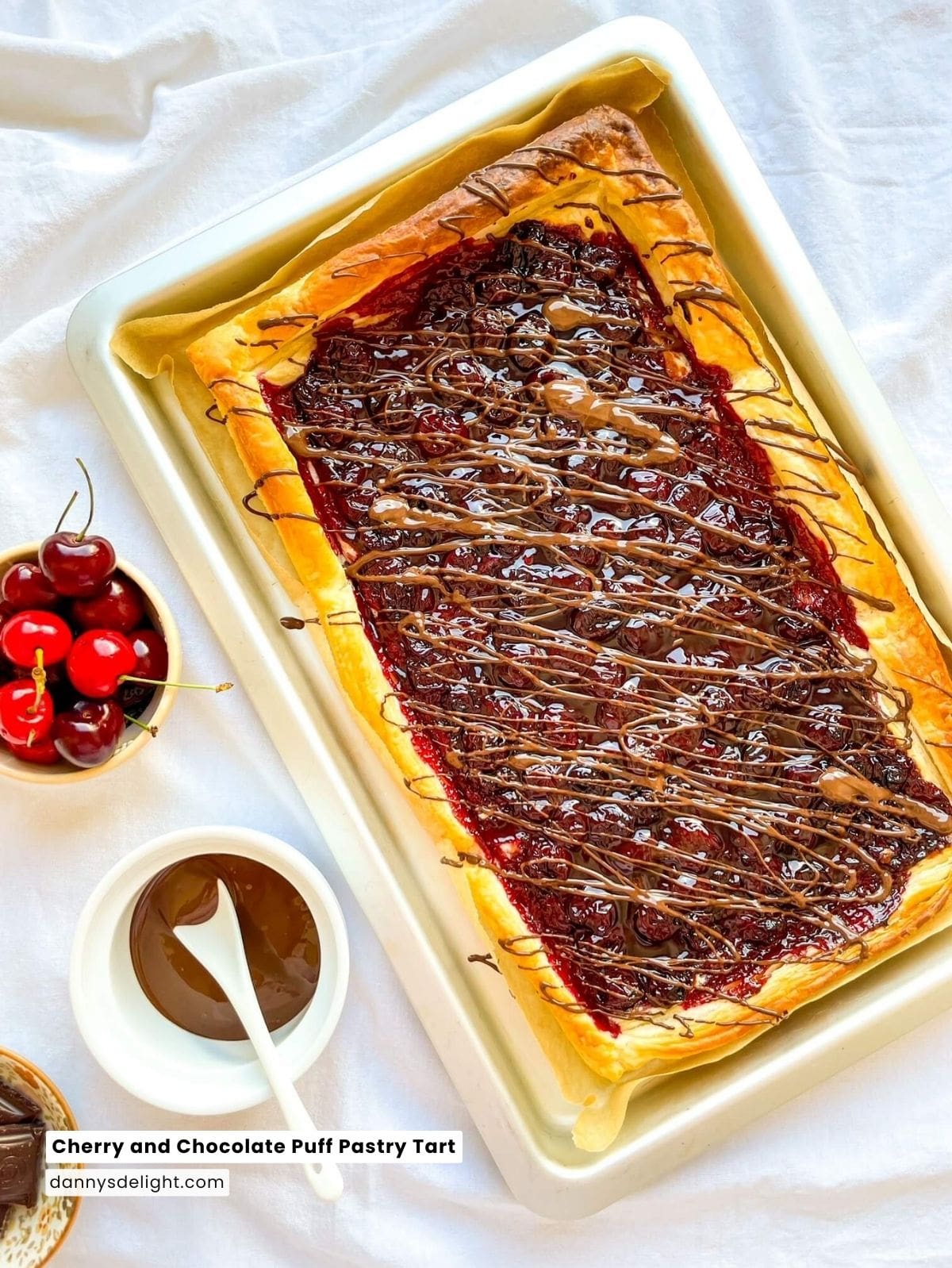 Cherry and Chocolate Puff Pastry Tart - DANNY'S DELIGHT